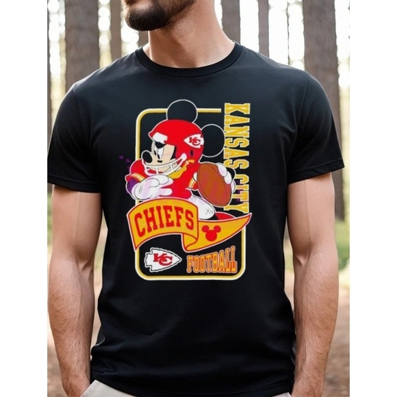 Gildan | Shirts | Mickey Mouse Play Football Kansas City Chiefs Shirt ...